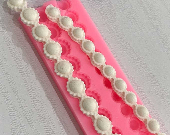 Fondant Silicone Mold, Pearl String Silicone Mold for Cake Decorating ...