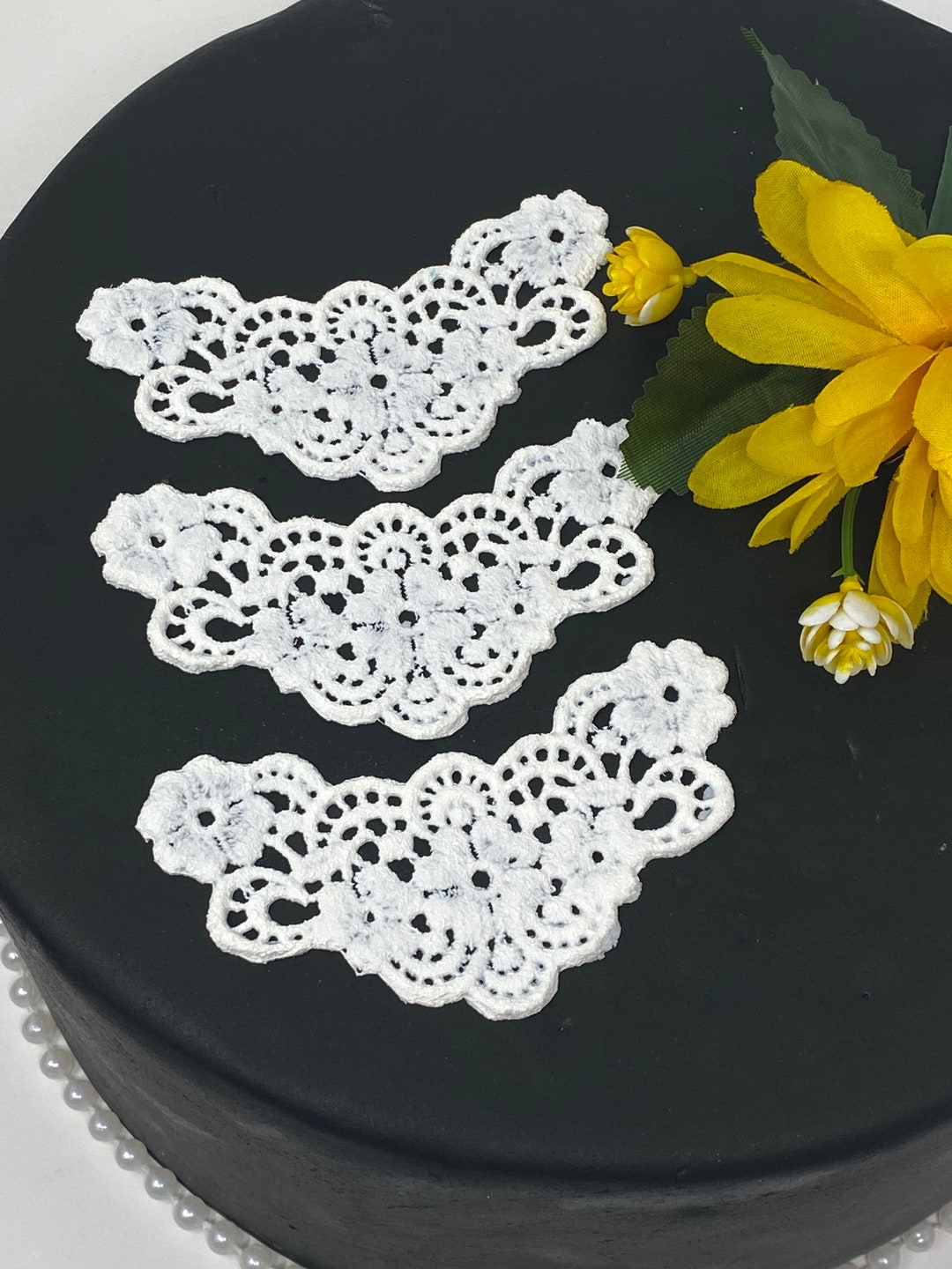 8x Ready to Use: Edible Sugar Lace Applique, Edible Lace sugar Lace ...