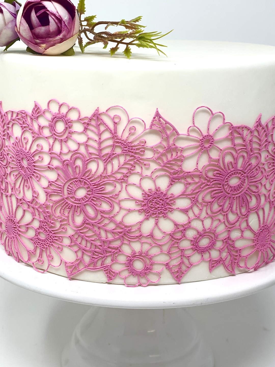 2x Edible Sugar Lace, Edible Lace, Cake Lace, Sugar Lace - Etsy
