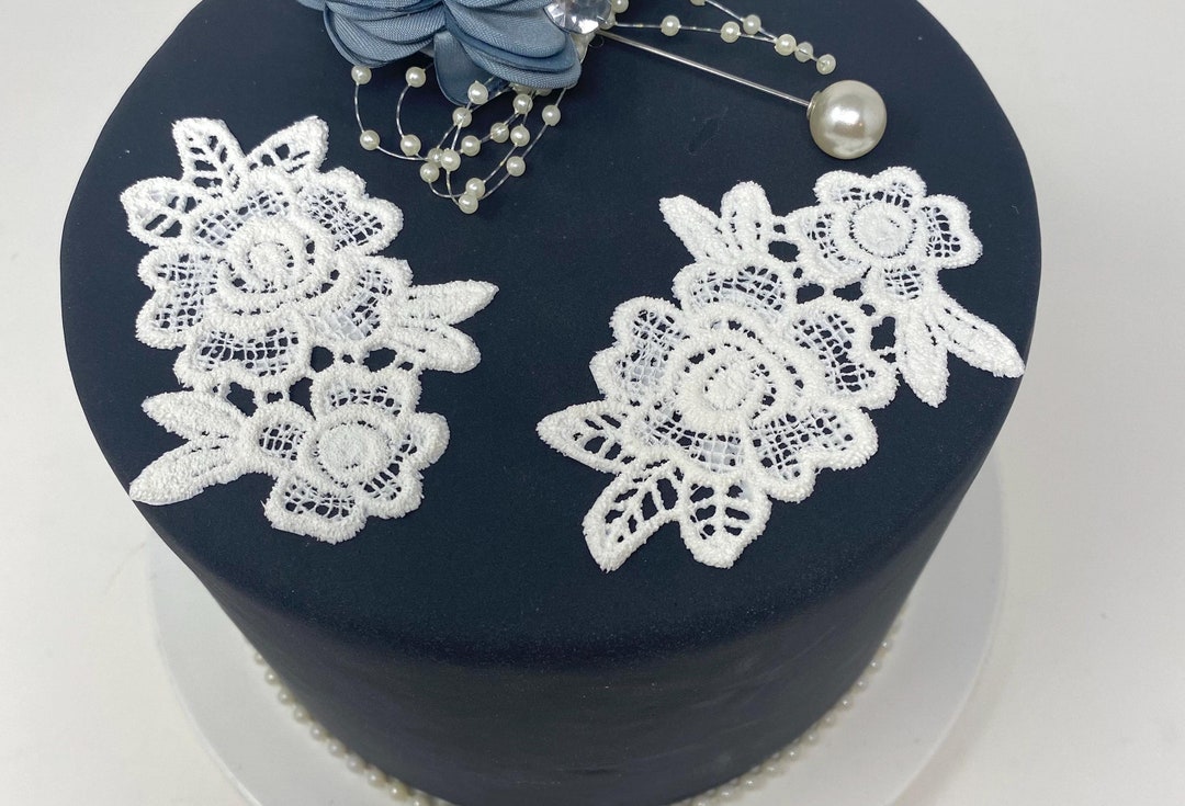 6 Edible Lace, Edible Sugar Rose Lace, Sugar Lace, Cake Lace, Edible ...