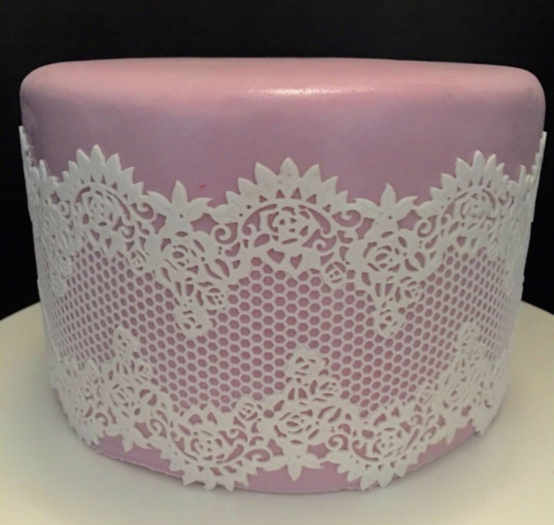 2x Edible Sugar Lace Edible Cake Lace Applique - Etsy