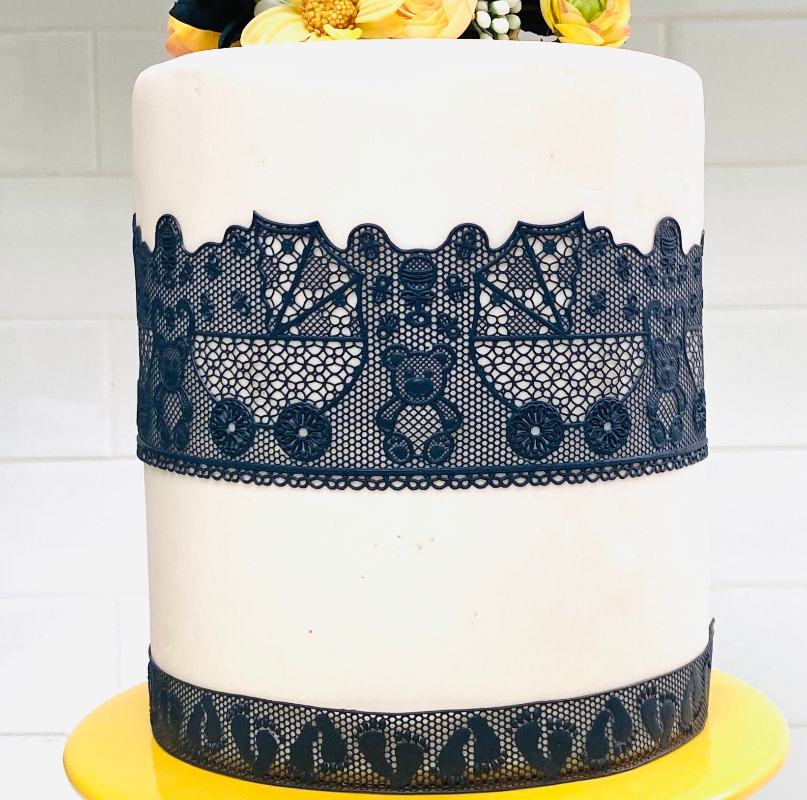 2x Baby Shower Cake Lace Sugar Lace Edible Sugar Lace - Etsy