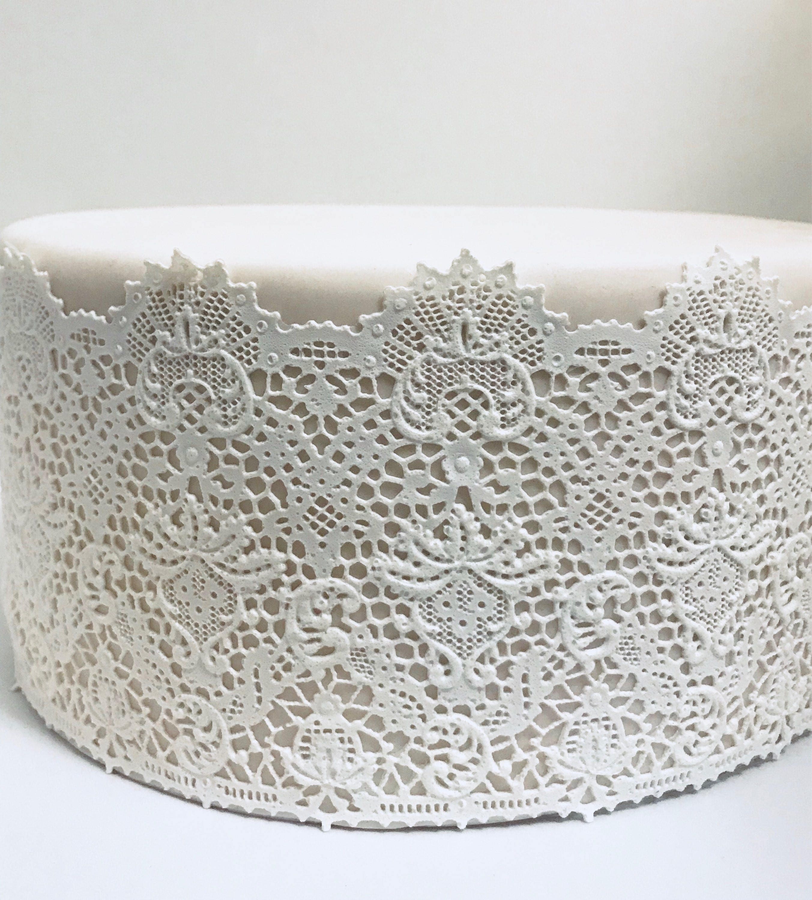 2x Edible Sugar Lace Edible Lace Gold Sugar Lace Cake | Etsy