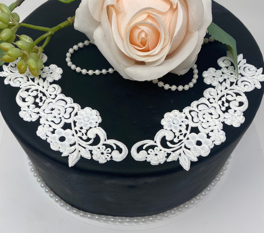 4x Edible Sugar Lace, Edible Lace, Cake Lace, Lace Applique - Etsy