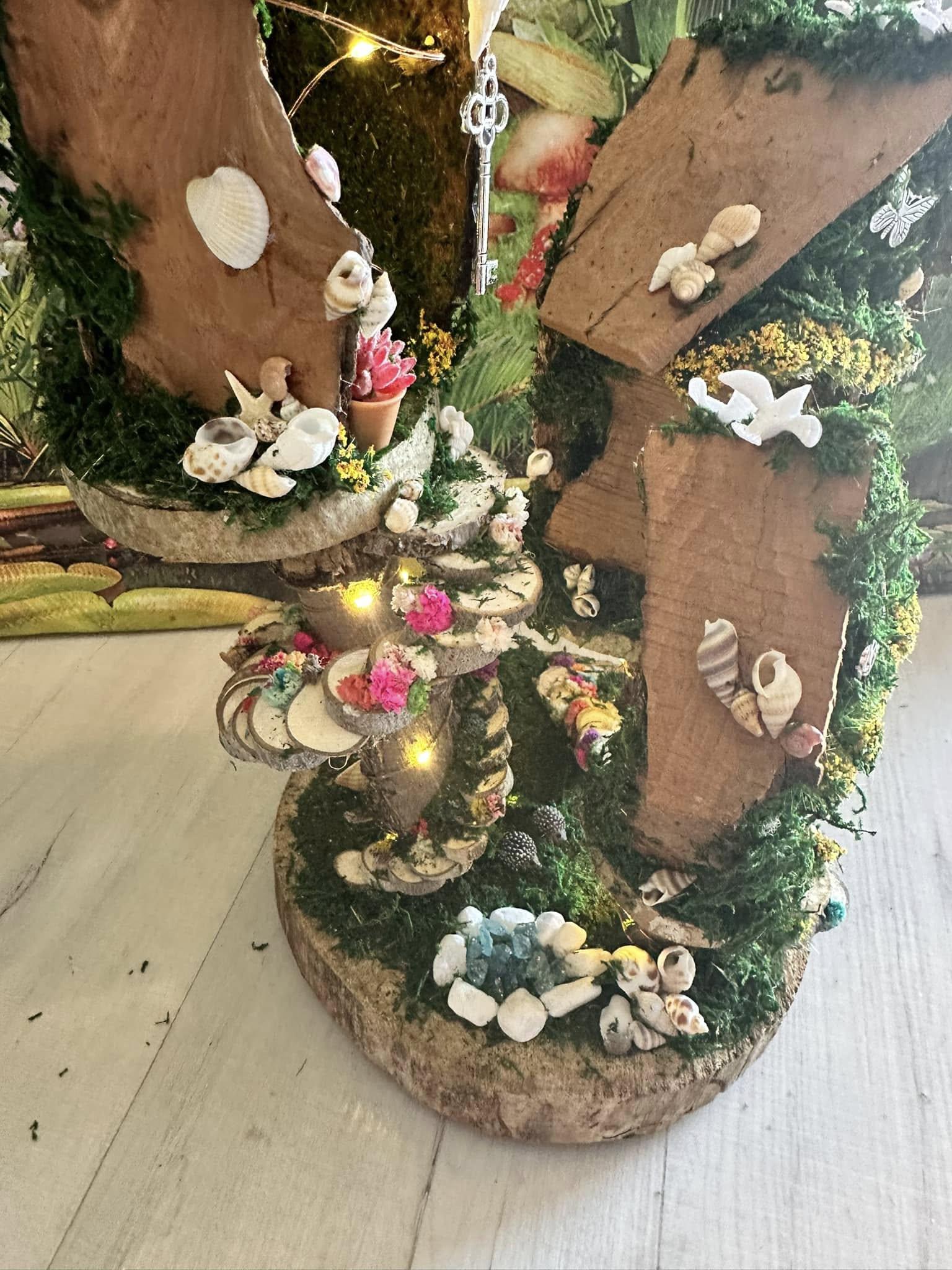 Fairy House With Seashell Accents and Fairy Lights Fairy House Handmade ...