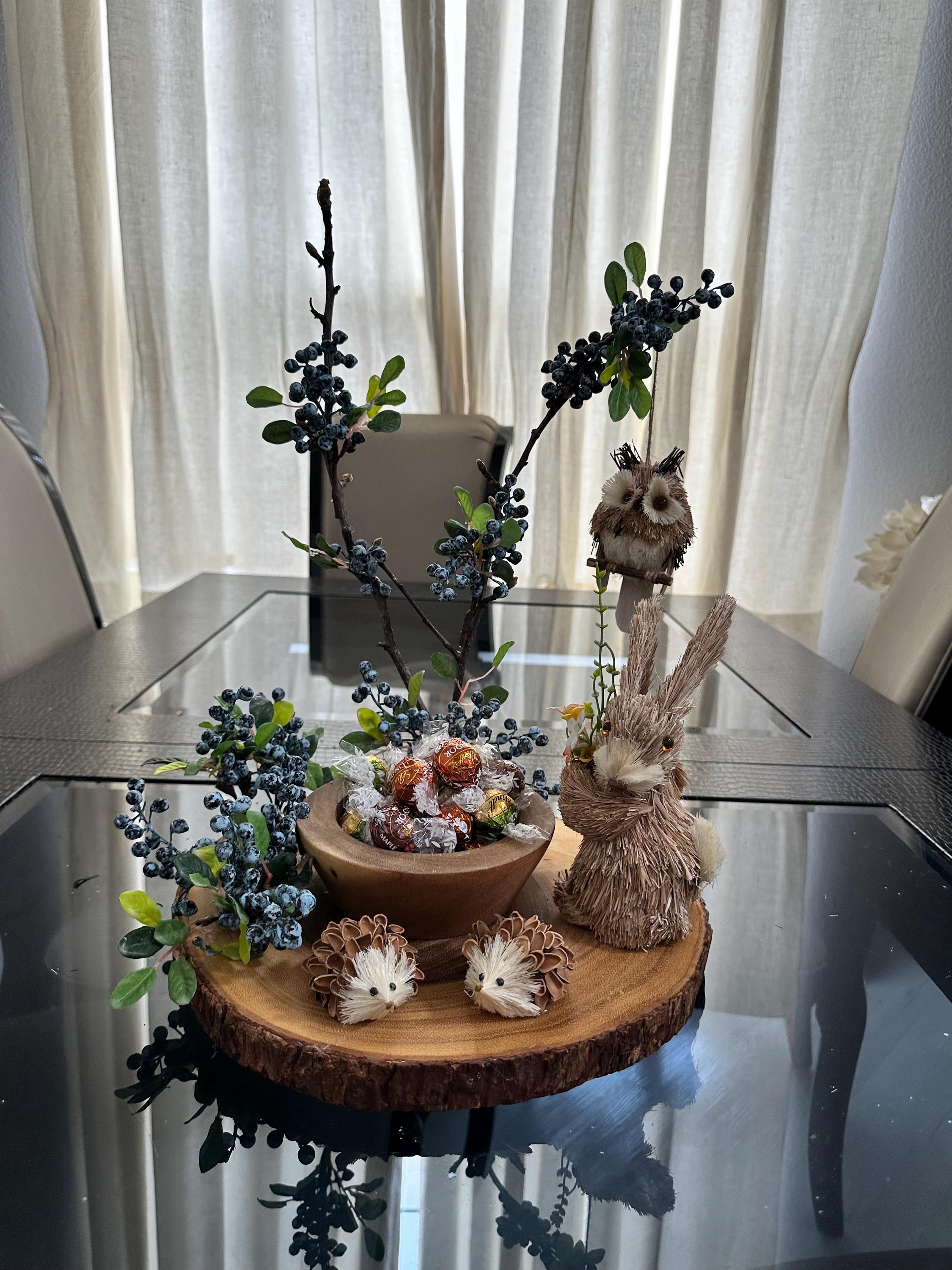 Woodland Animal Centerpiece for Hedgehog Baby Shower Easter Table Decor ...