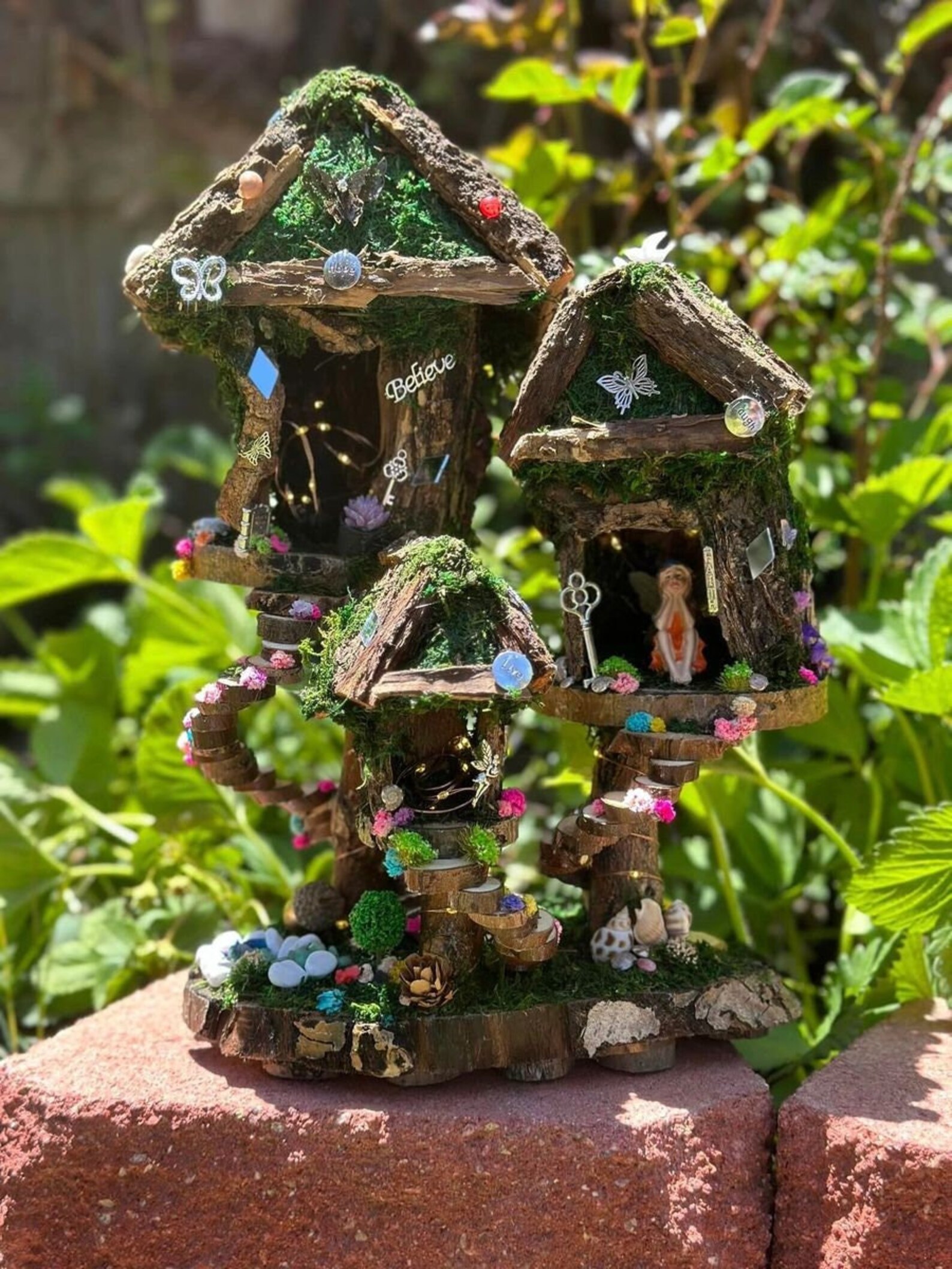 Fairy House Fully Decorated With Lights Fairy Garden, Dollhouse ...