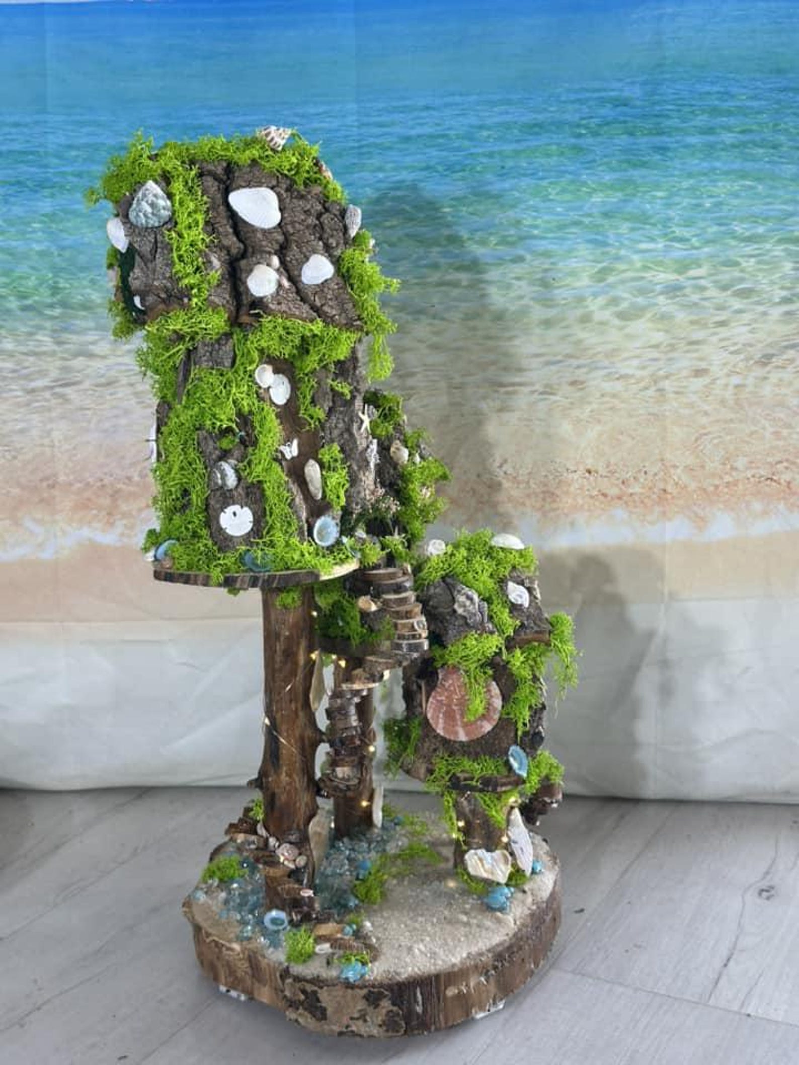 Mermaid House, Seashells, Fairy House With Seashell Accents, Beach ...