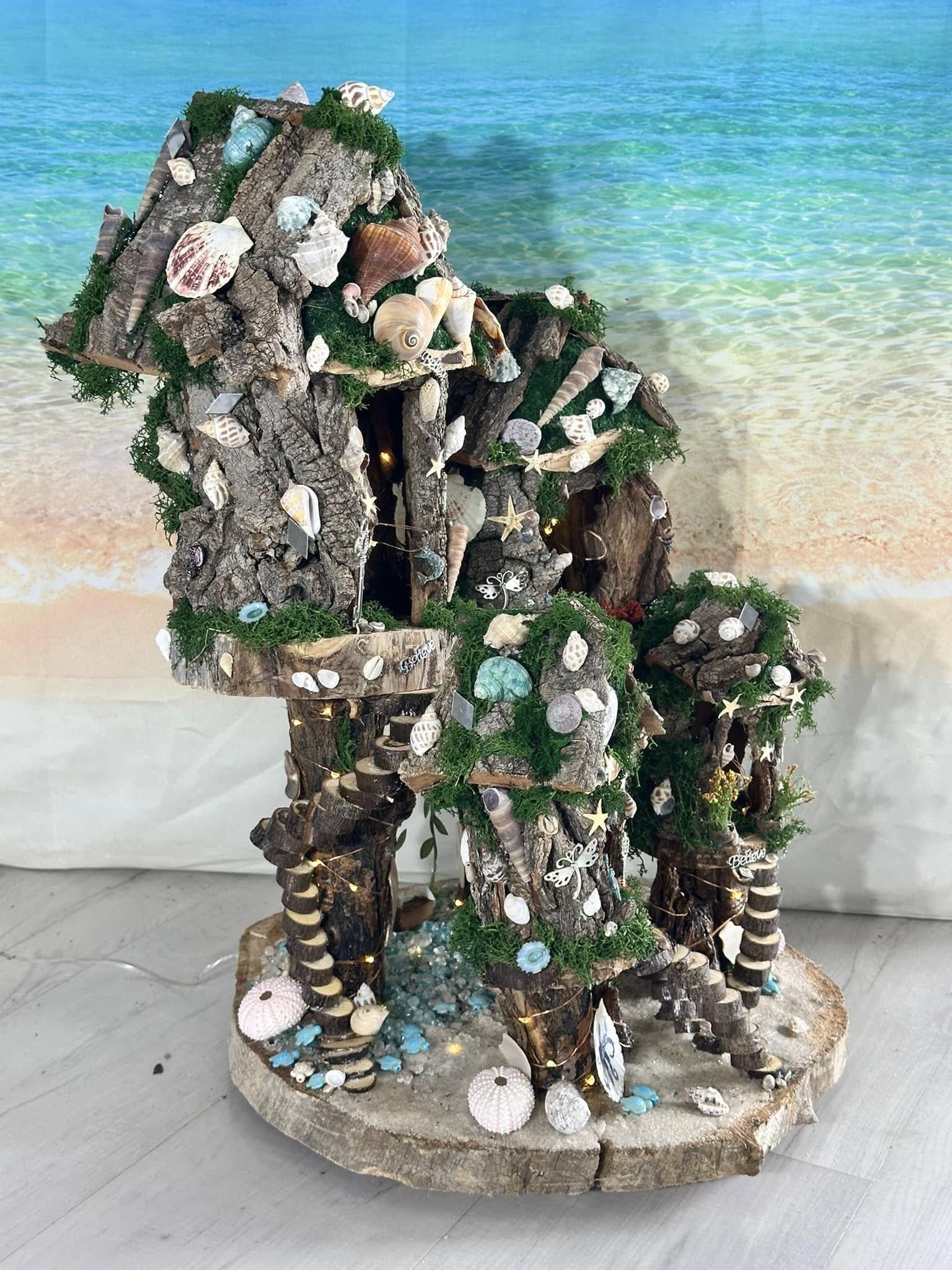 Mermaid House Huge, Seashells, Fairy House With Seashell Accents, Beach ...