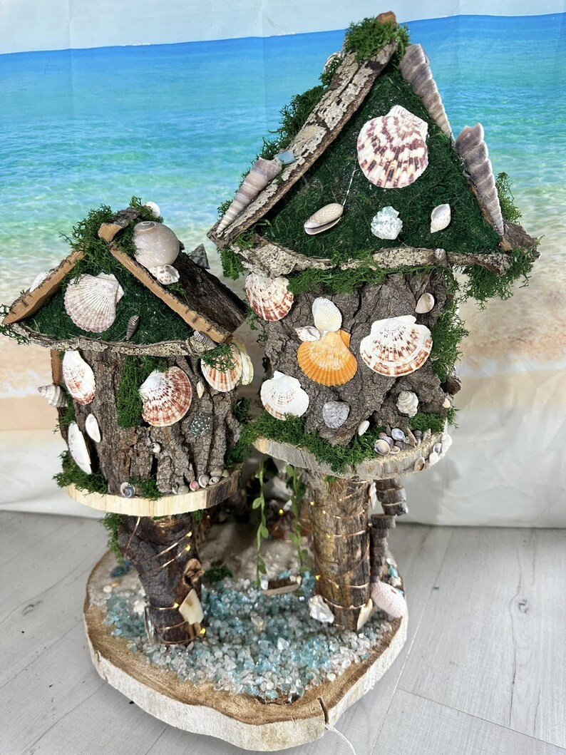 Mermaid House Huge, Seashells, Fairy House With Seashell Accents, Beach ...