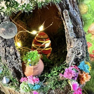 Easter Village Fairy Easter Garden Decor Fairy House Fully Decorated ...