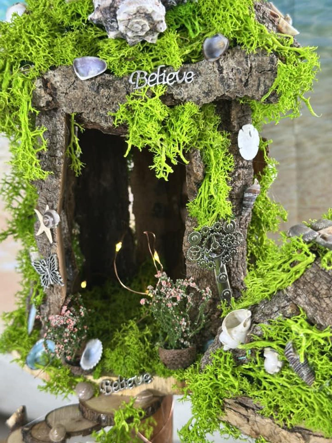 Mermaid House, Seashells, Fairy House With Seashell Accents, Beach ...