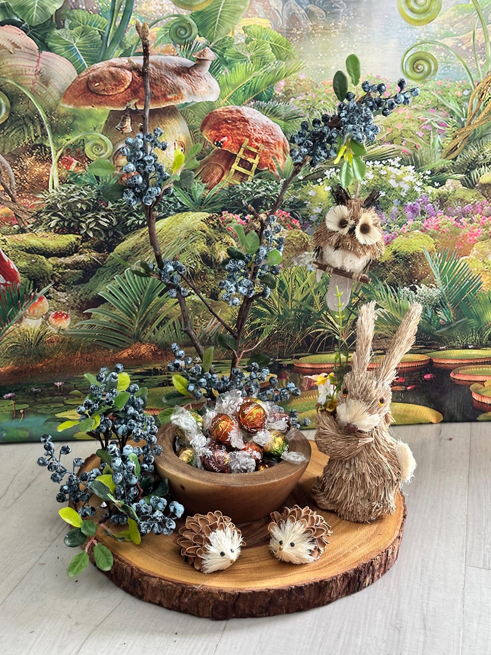 Woodland Animal Centerpiece for Hedgehog Baby Shower Easter Table Decor ...