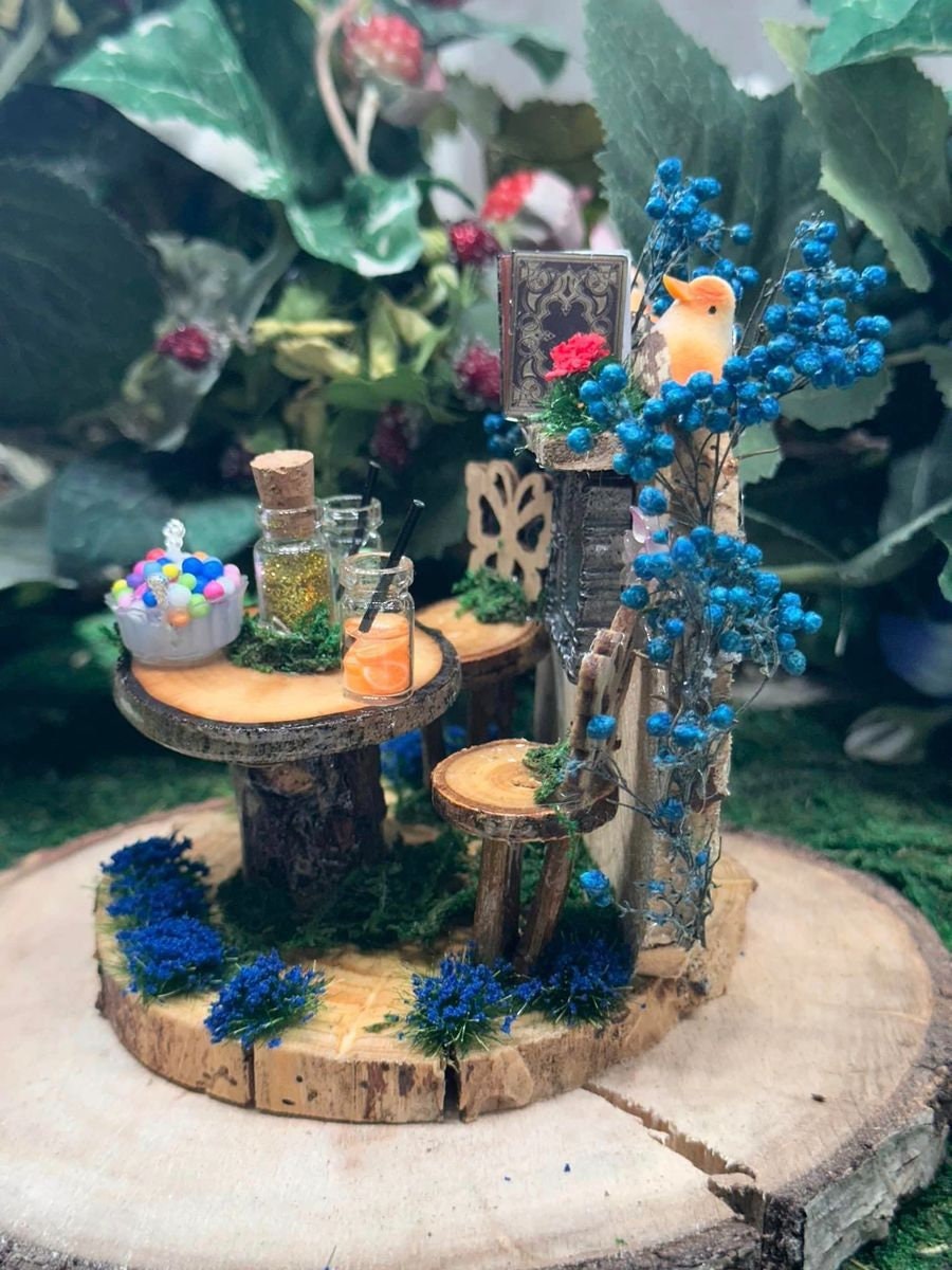 Miniature Fairy Dining Room, Whimsical Fairy Garden Theme, Fairy Dining ...