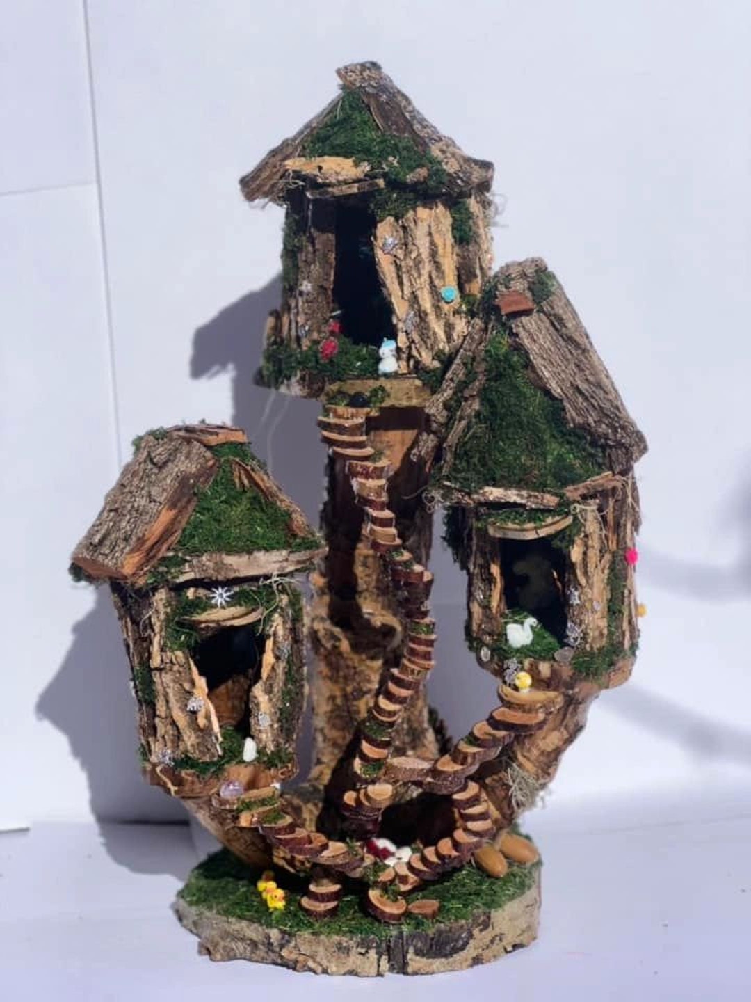 Triple Fairy House, Fairy Garden Neighborhood, Large Fairy House Fully ...