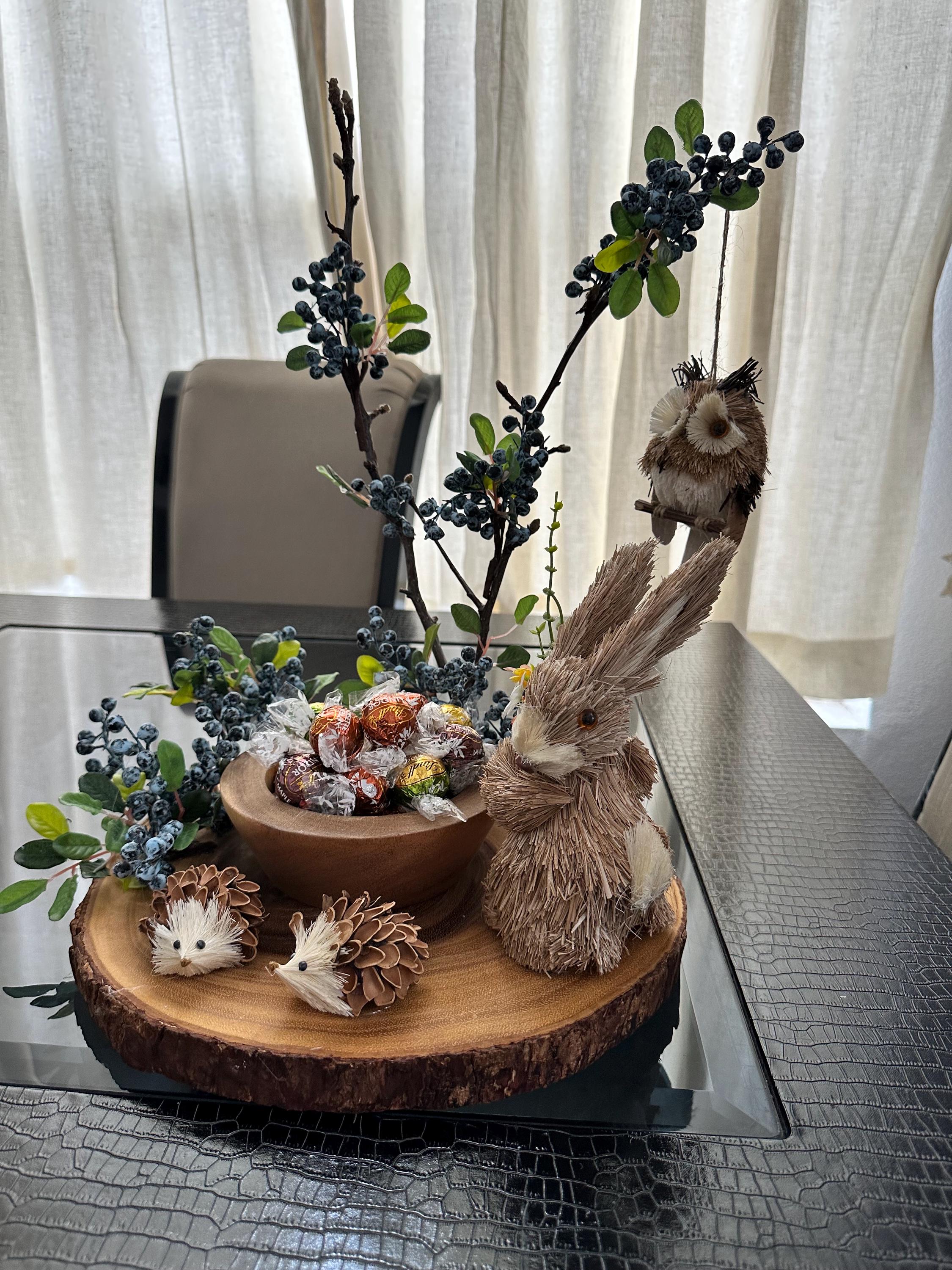 Woodland Animal Centerpiece for Hedgehog Baby Shower Easter Table Decor ...