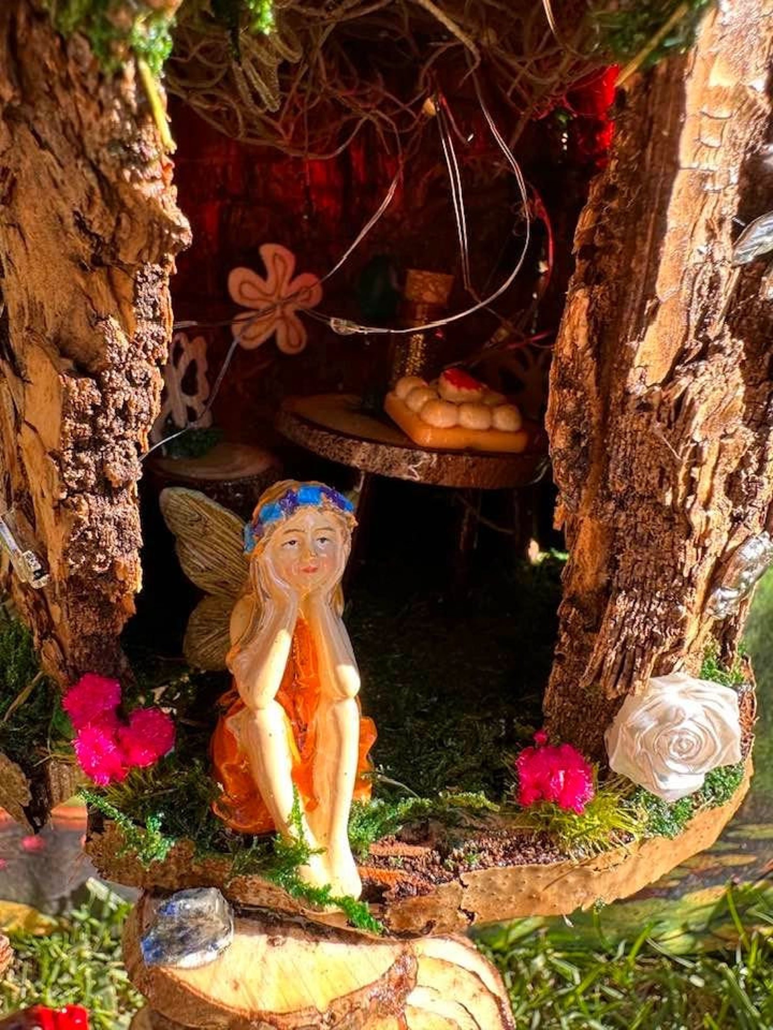 Huge Fairy House Fully Decorated With Lights and Furniture. Unicorn ...