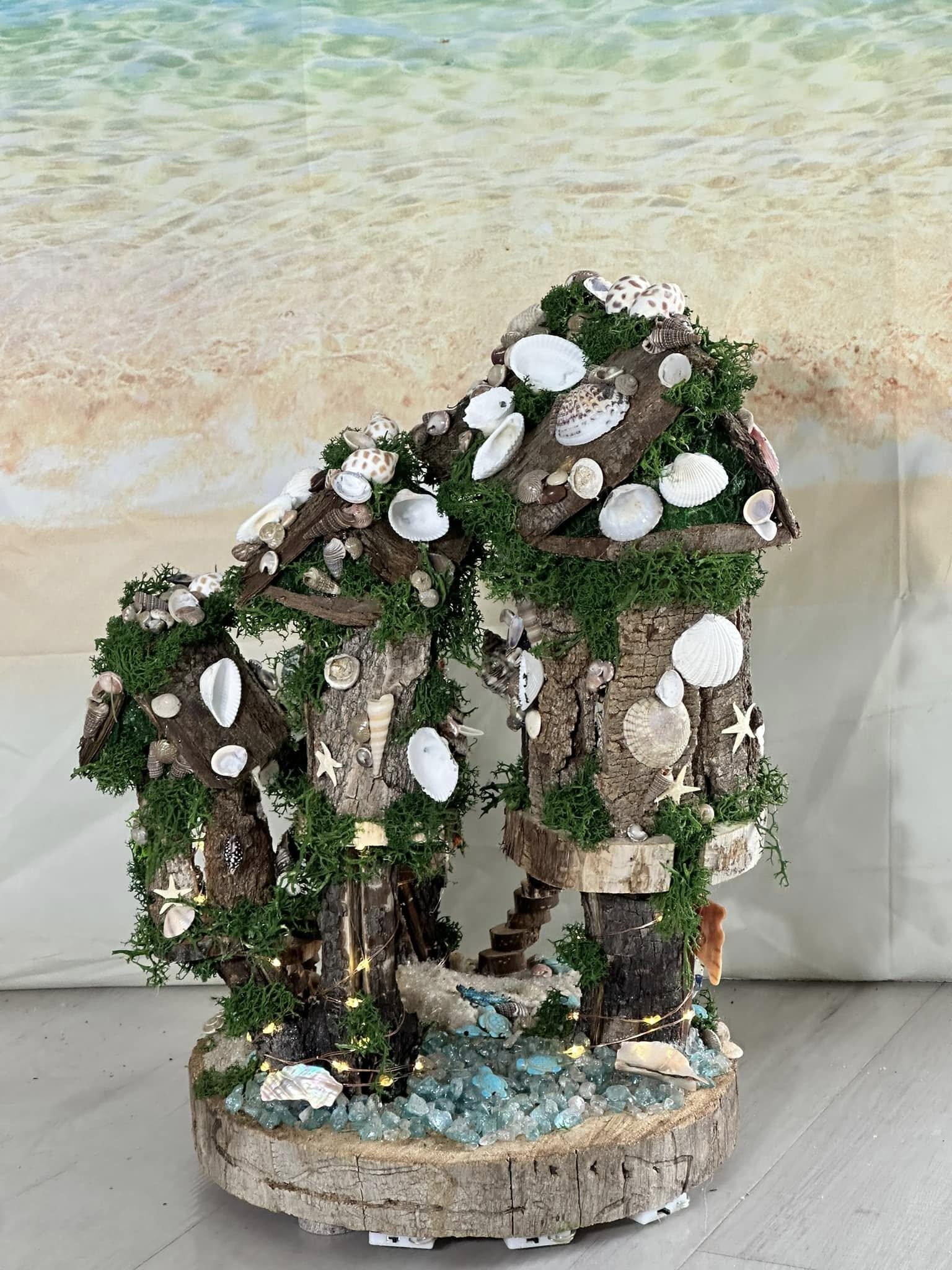 Mermaid House, Seashells, Fairy House Seashell Accents, Beach Fairy ...