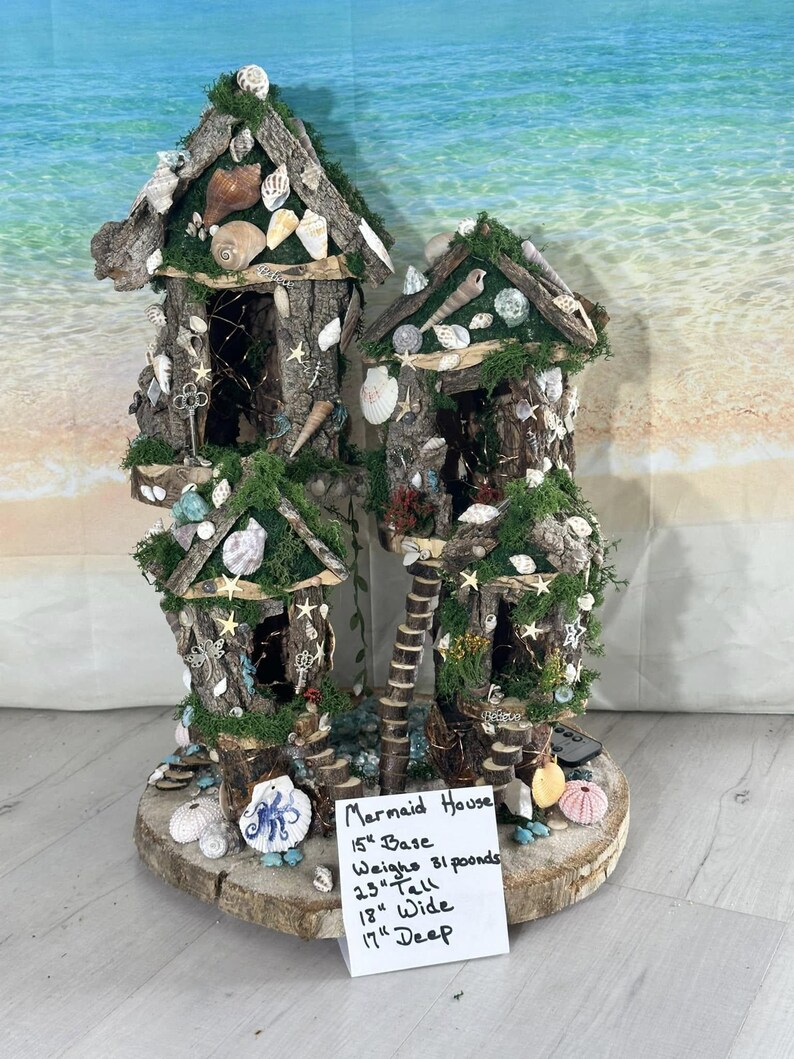 Mermaid House Huge, Seashells, Fairy House With Seashell Accents, Beach ...