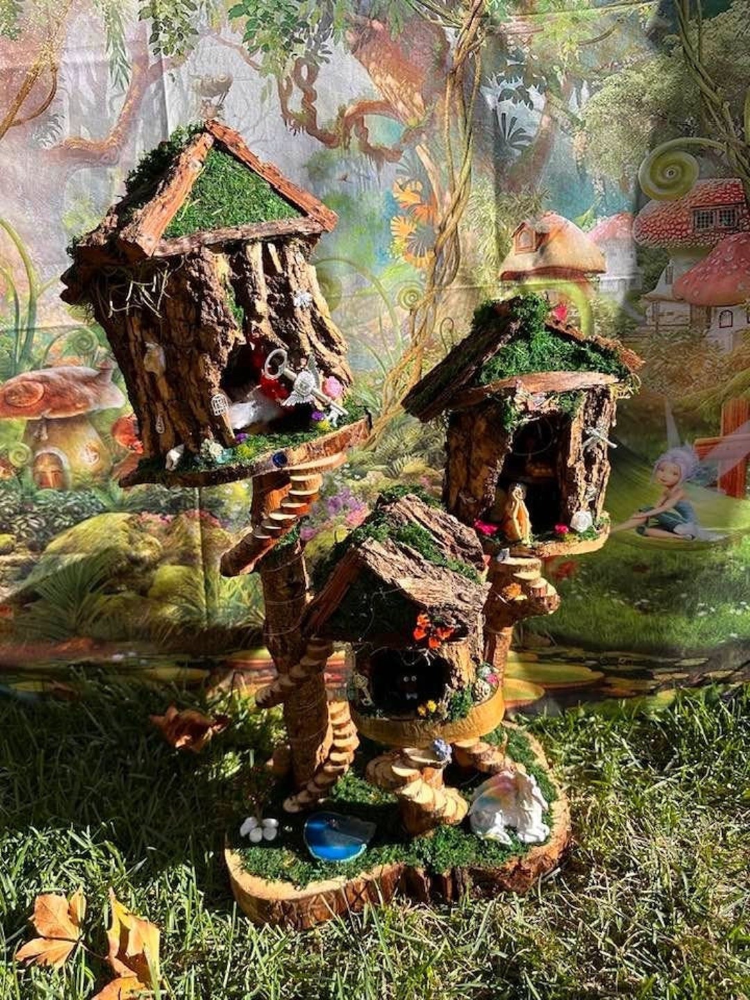 Huge Fairy House Fully Decorated & Lights. Stunning Dollhouse, Large ...