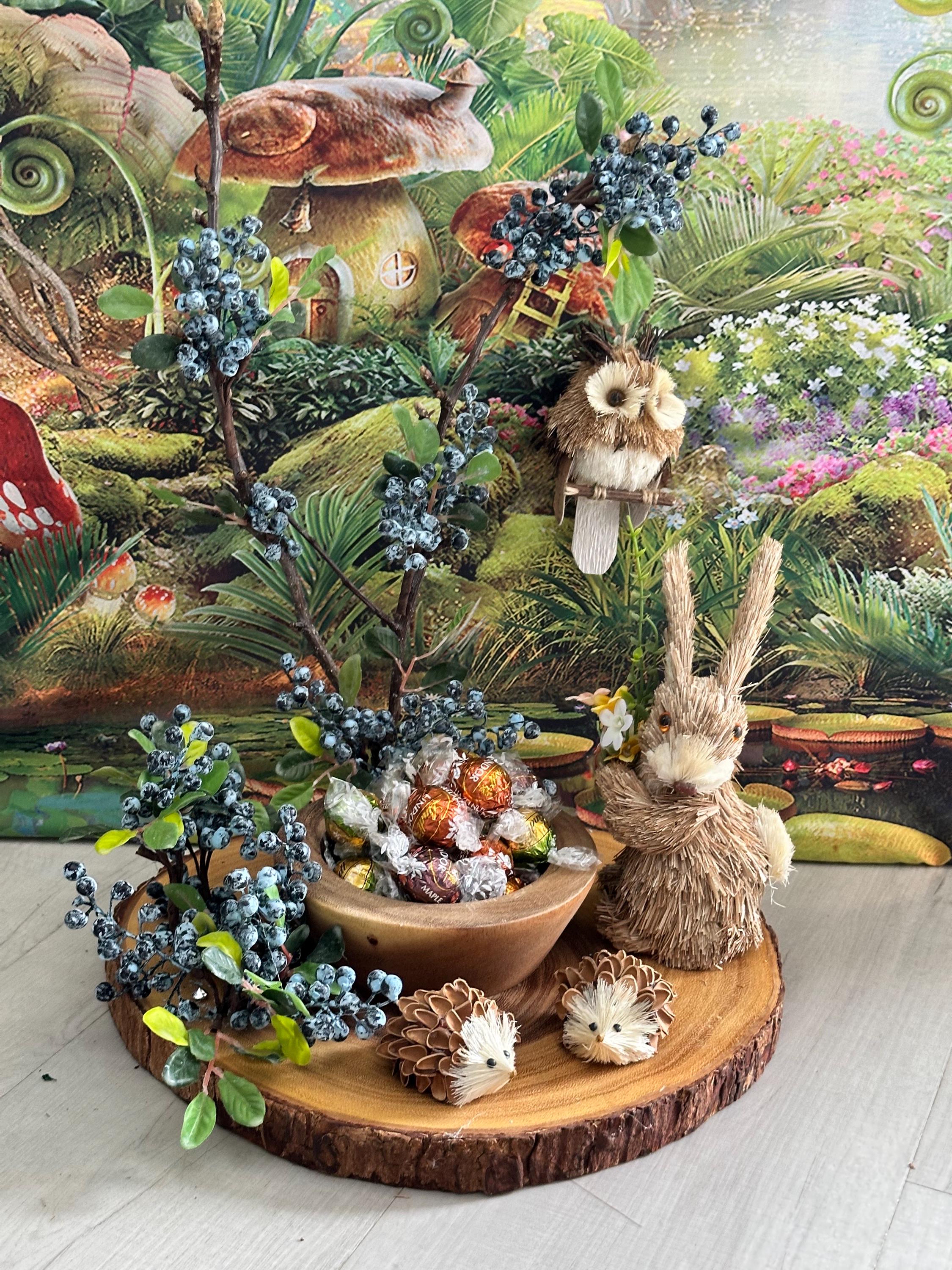 Woodland Animal Centerpiece for Hedgehog Baby Shower Easter Table Decor ...