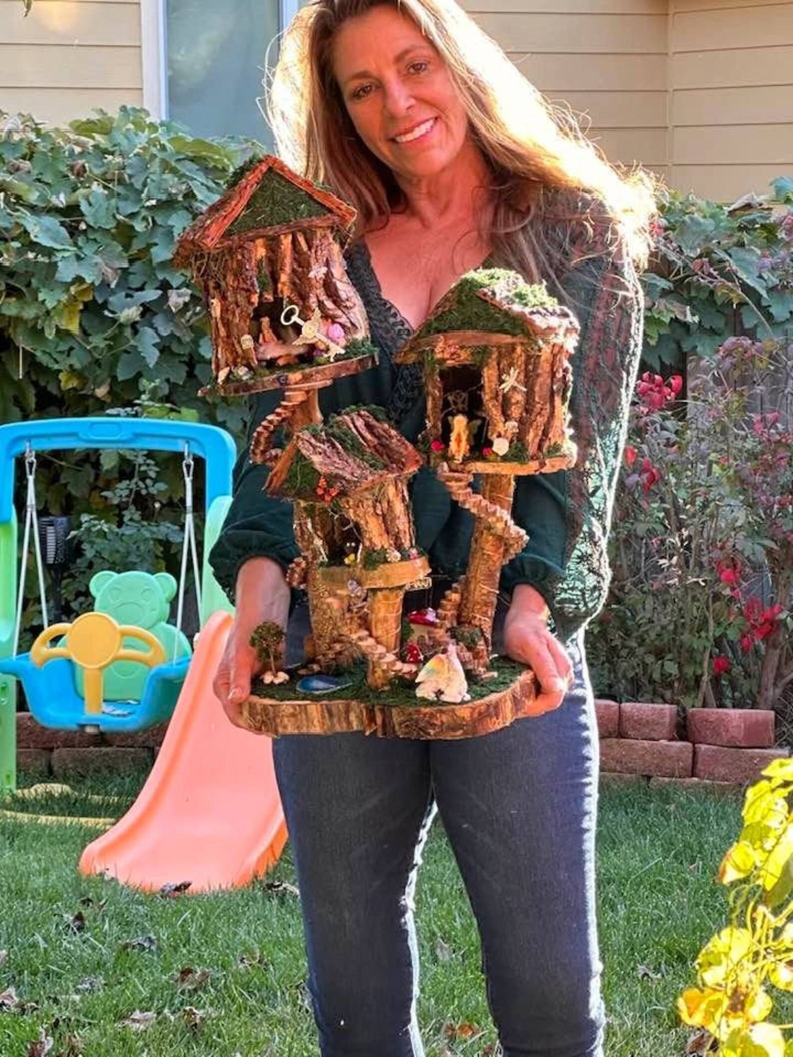 Huge Fairy House Fully Decorated With Lights and Furniture. Unicorn ...