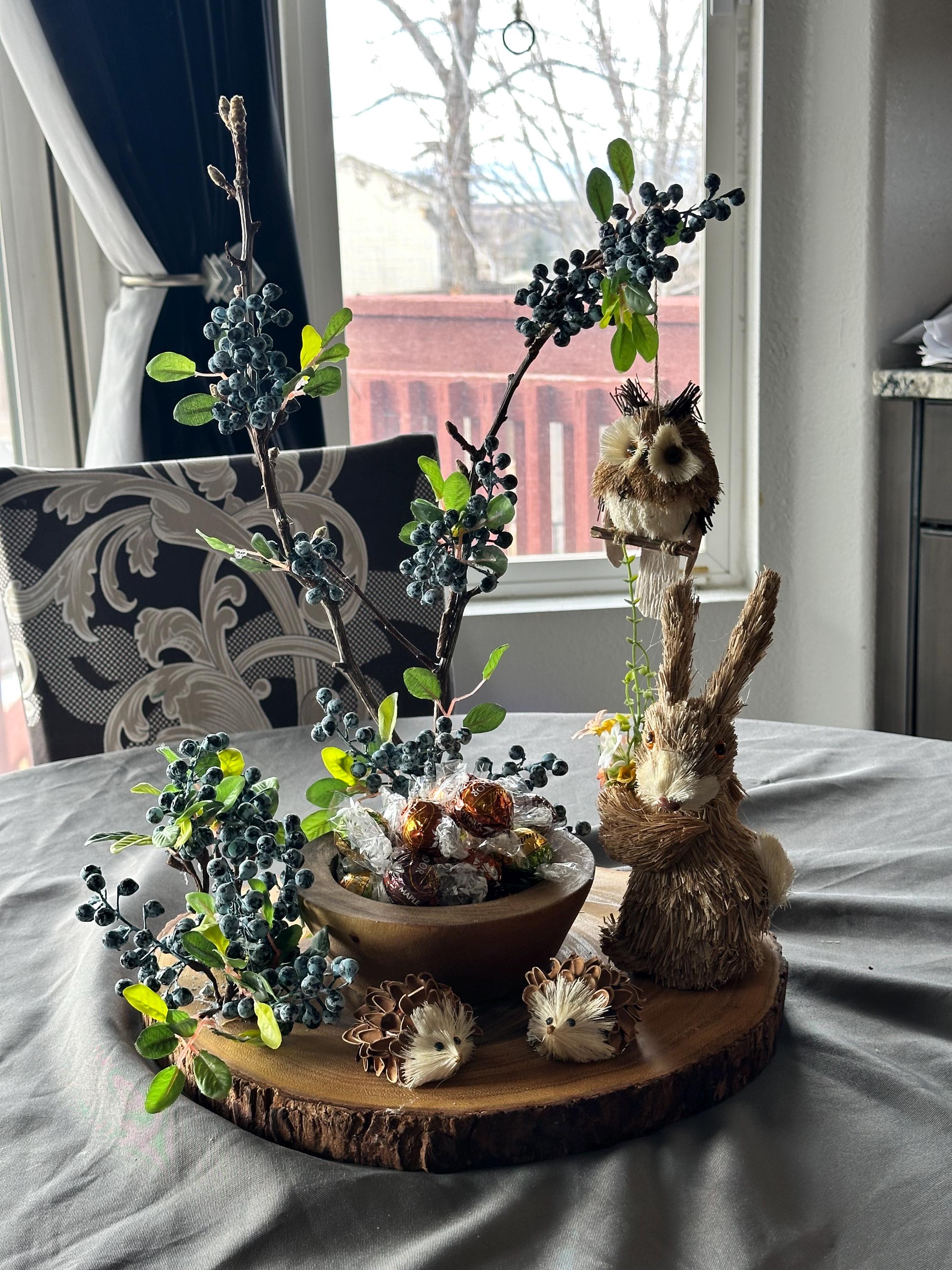 Woodland Animal Centerpiece for Hedgehog Baby Shower Easter Table Decor ...