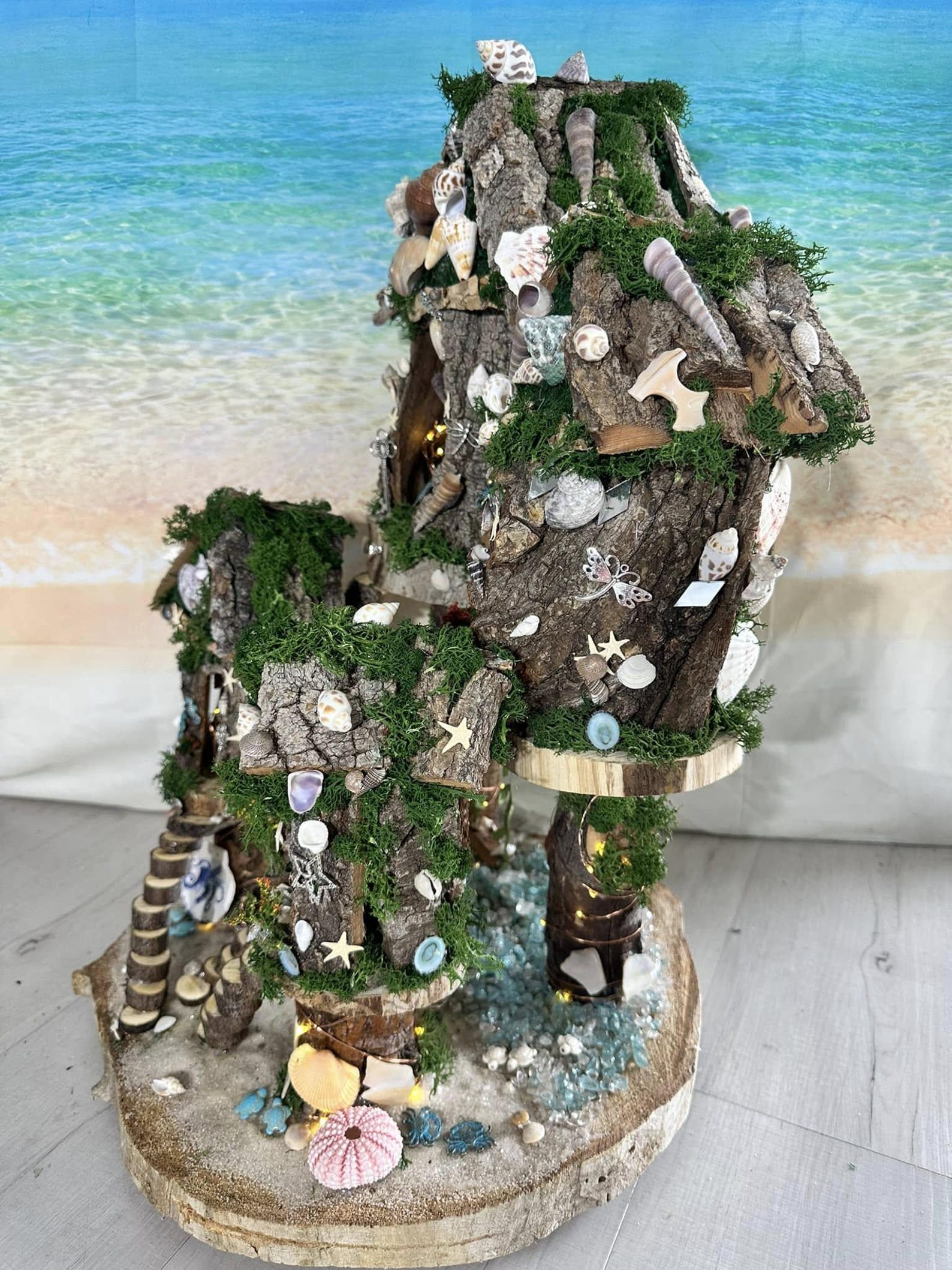 Mermaid House Huge, Seashells, Fairy House With Seashell Accents, Beach ...