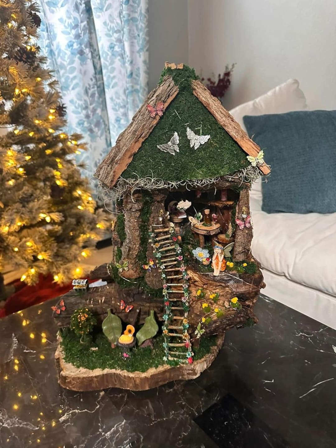 One of A Kind Large Fairy House Doll House Fully Decorated With Charms ...