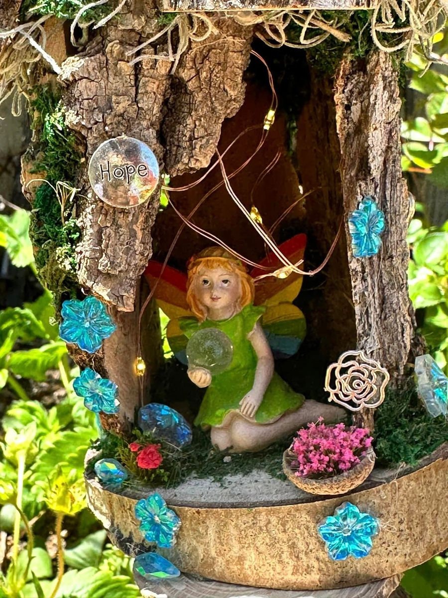 Fairy House Handmade With Fairy Magic Fully Decorated and Has Lights ...