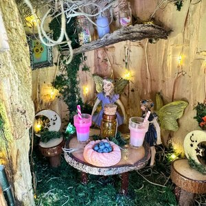 Fairy House 2 Level Fairy Tree House Fully Decorated Inside & Out Has ...