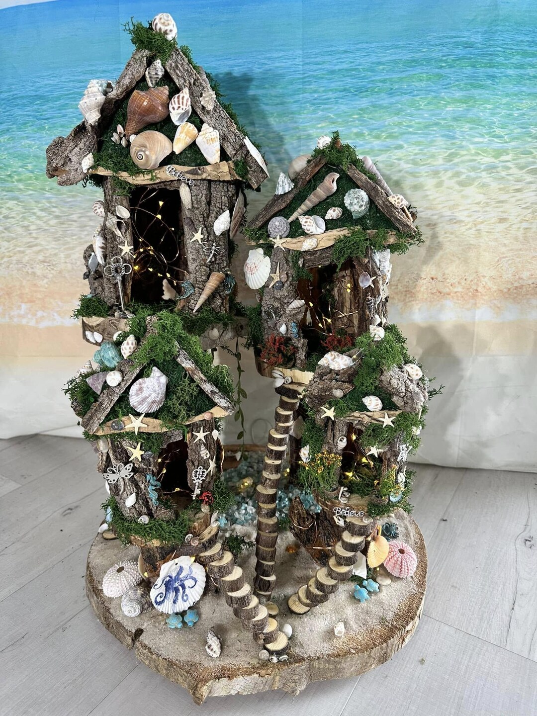 Mermaid House Huge, Seashells, Fairy House With Seashell Accents, Beach ...