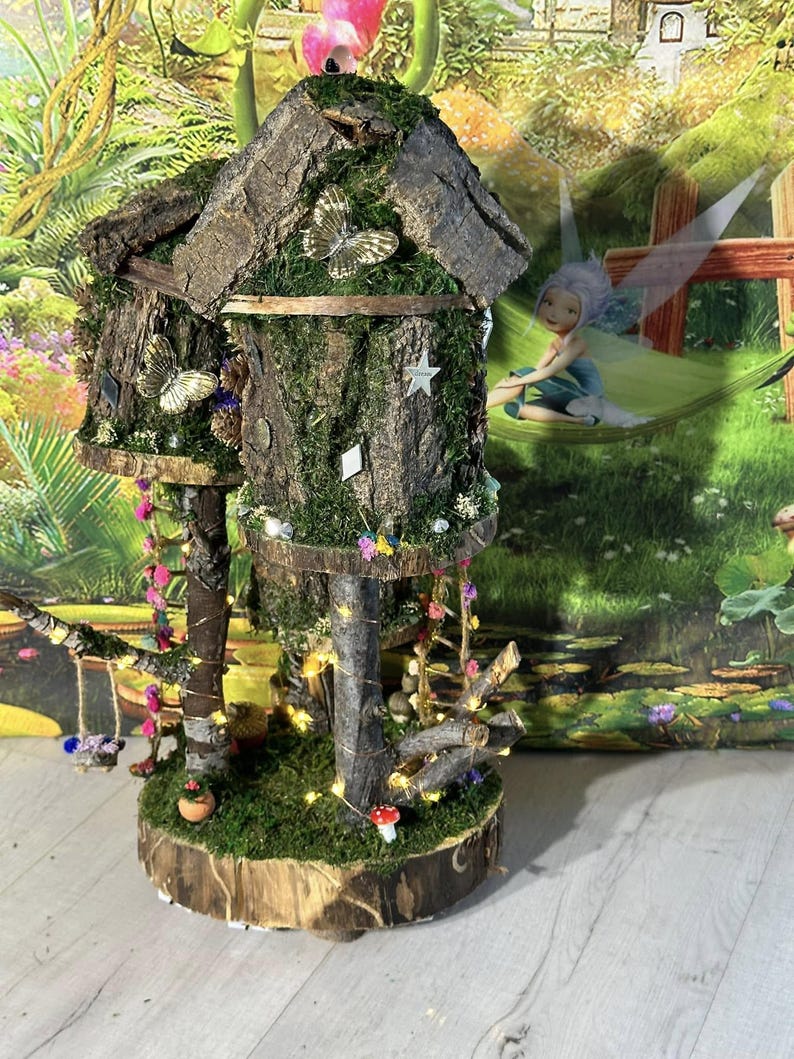 Easter Village Fairy Easter Garden Decor Fairy House Fully Decorated ...