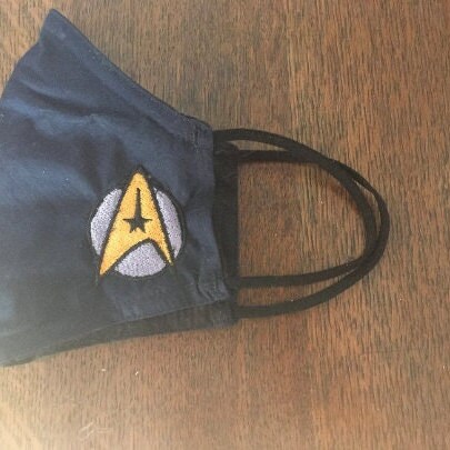Star Trek Mask in Either Blue or Black Mask - Etsy