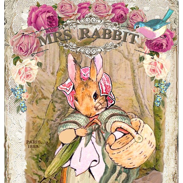 Large Victorian Easter Bunny Rabbit - Etsy