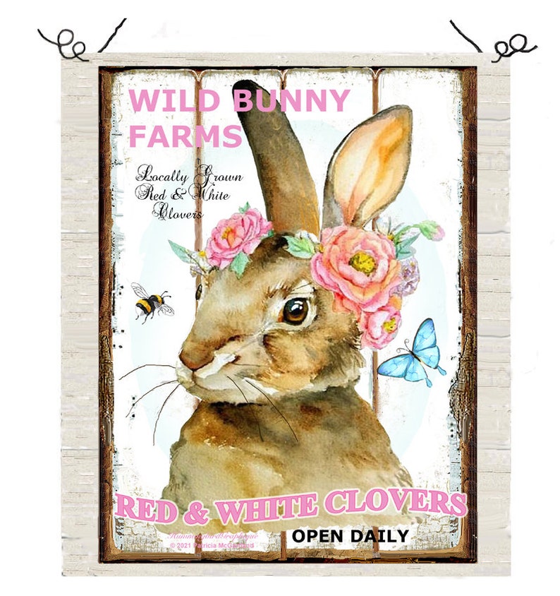 Farmers Market Grainsack Style WILD BUNNY FARMS Sign Instant - Etsy