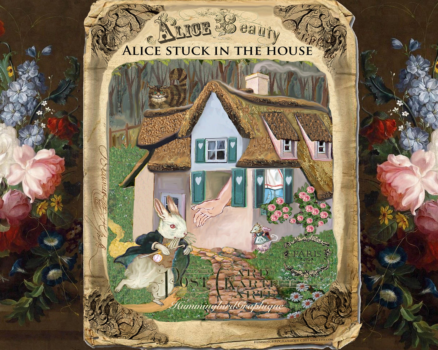 ALICE STUCK IN The House Alice In Wonderland Large Image | Etsy