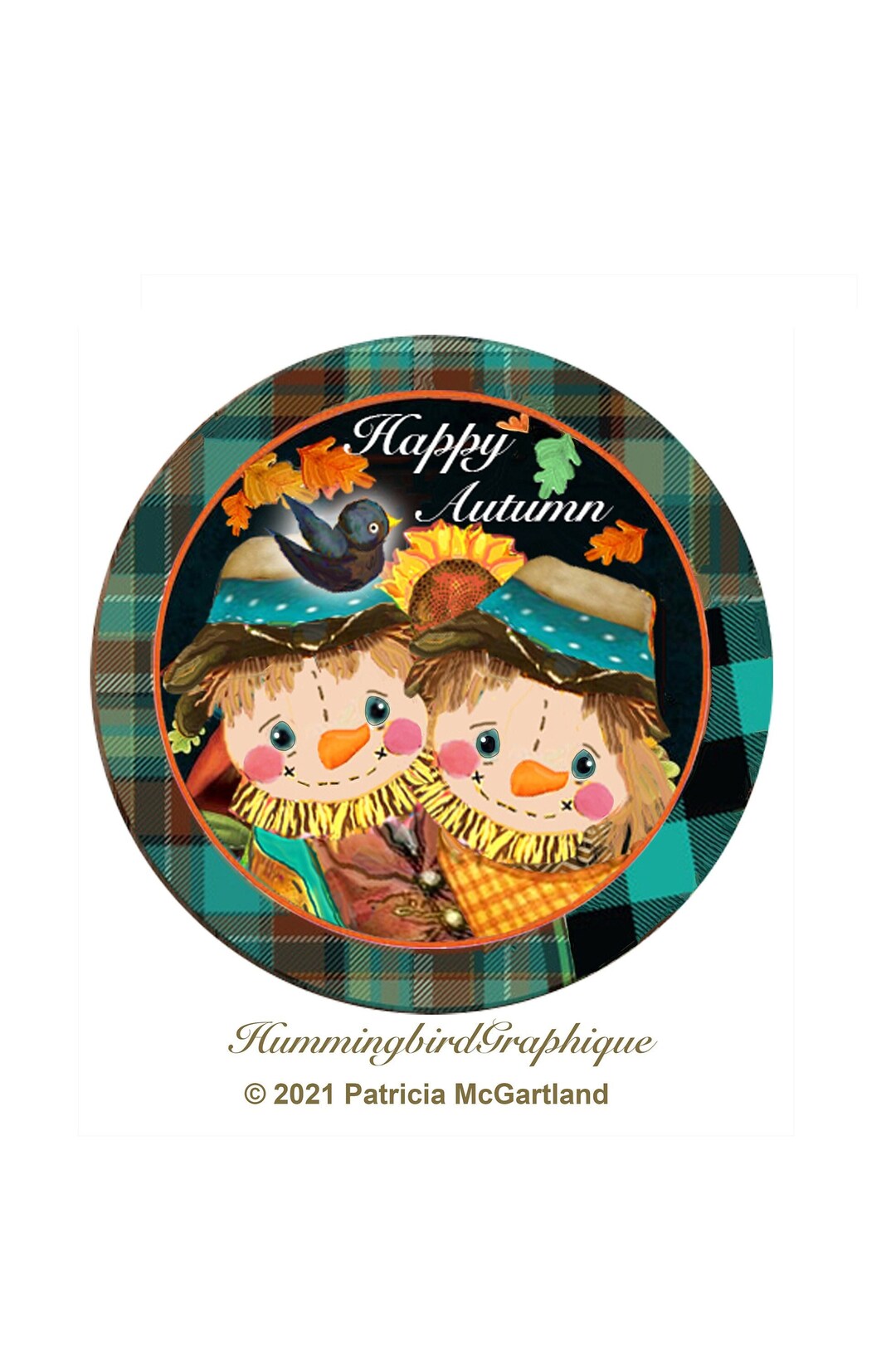 Scarecrow Printable Door Hanger Fall PNG Printable Wall Art Design ...