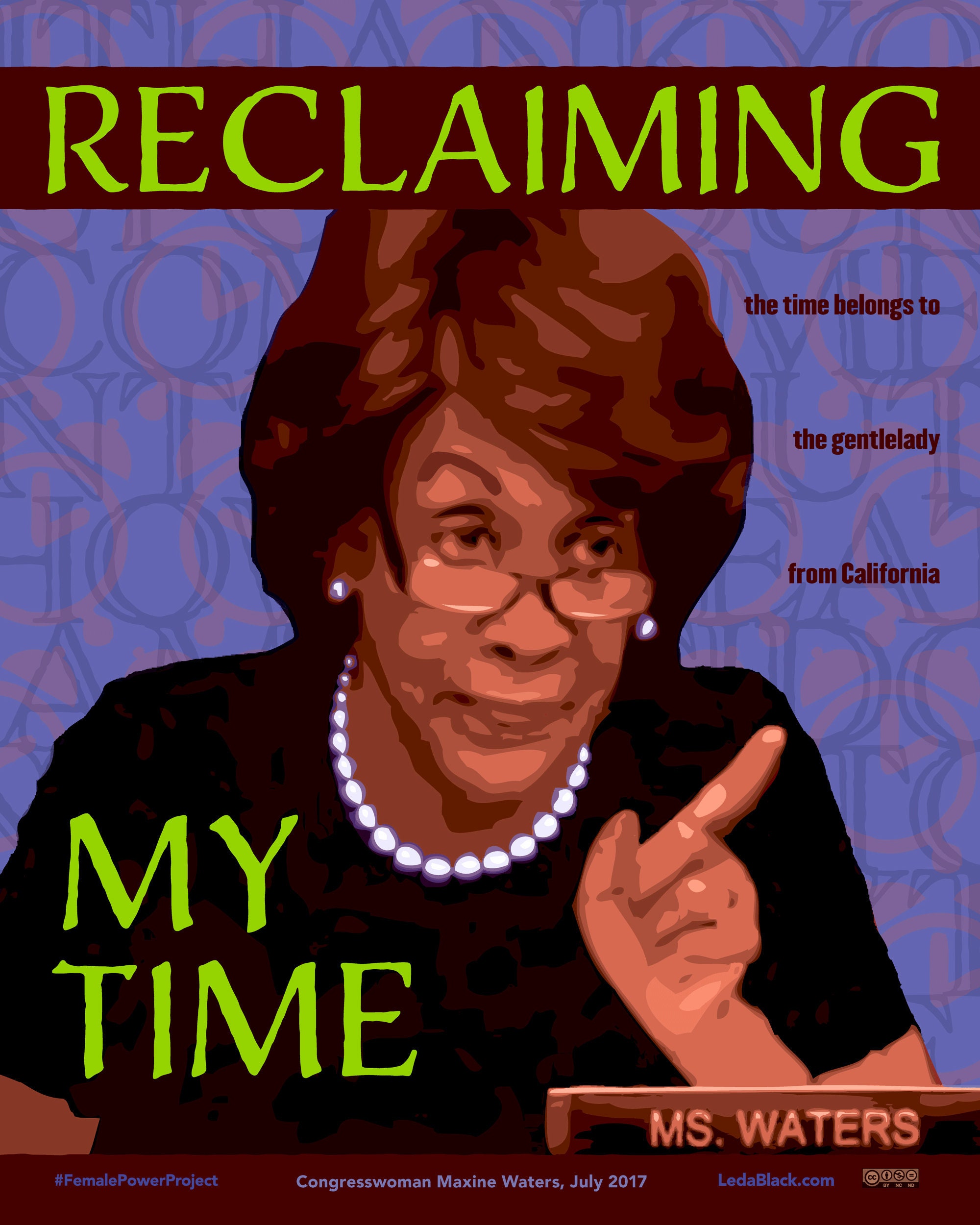 Maxine Waters Print, Reclaiming My Time, Persisters Series in the ...