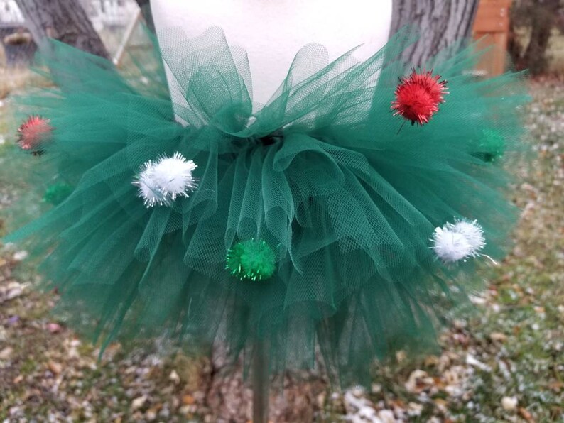 Christmas Tree Tutu Christmas Tutu Green Tutu Pom Pom Tutu Holiday Tutu ...