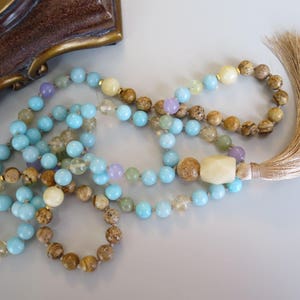 Peace and Romantic Mala Necklace, Zen Style Mala Necklace,jade ...