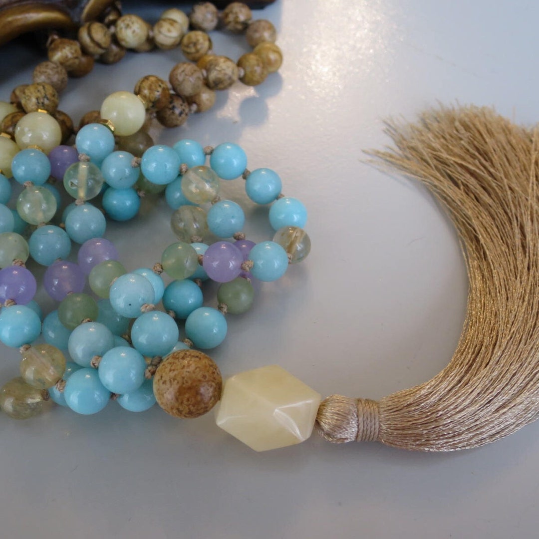 Peace and Romantic Mala Necklace, Zen Style Mala Necklace,jade ...