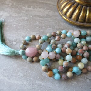 Love and Success Zen Style Mala Necklace, Matte Impression Jasper ...