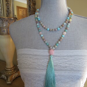 Love and Success Zen Style Mala Necklace, Matte Impression Jasper ...