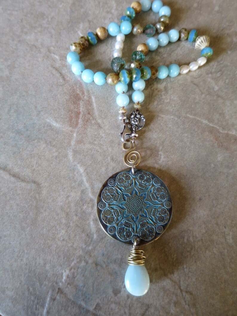 Artisan Bronze Sugar Skulls Necklace, Hand Antiqued, Bohemian Chic ...