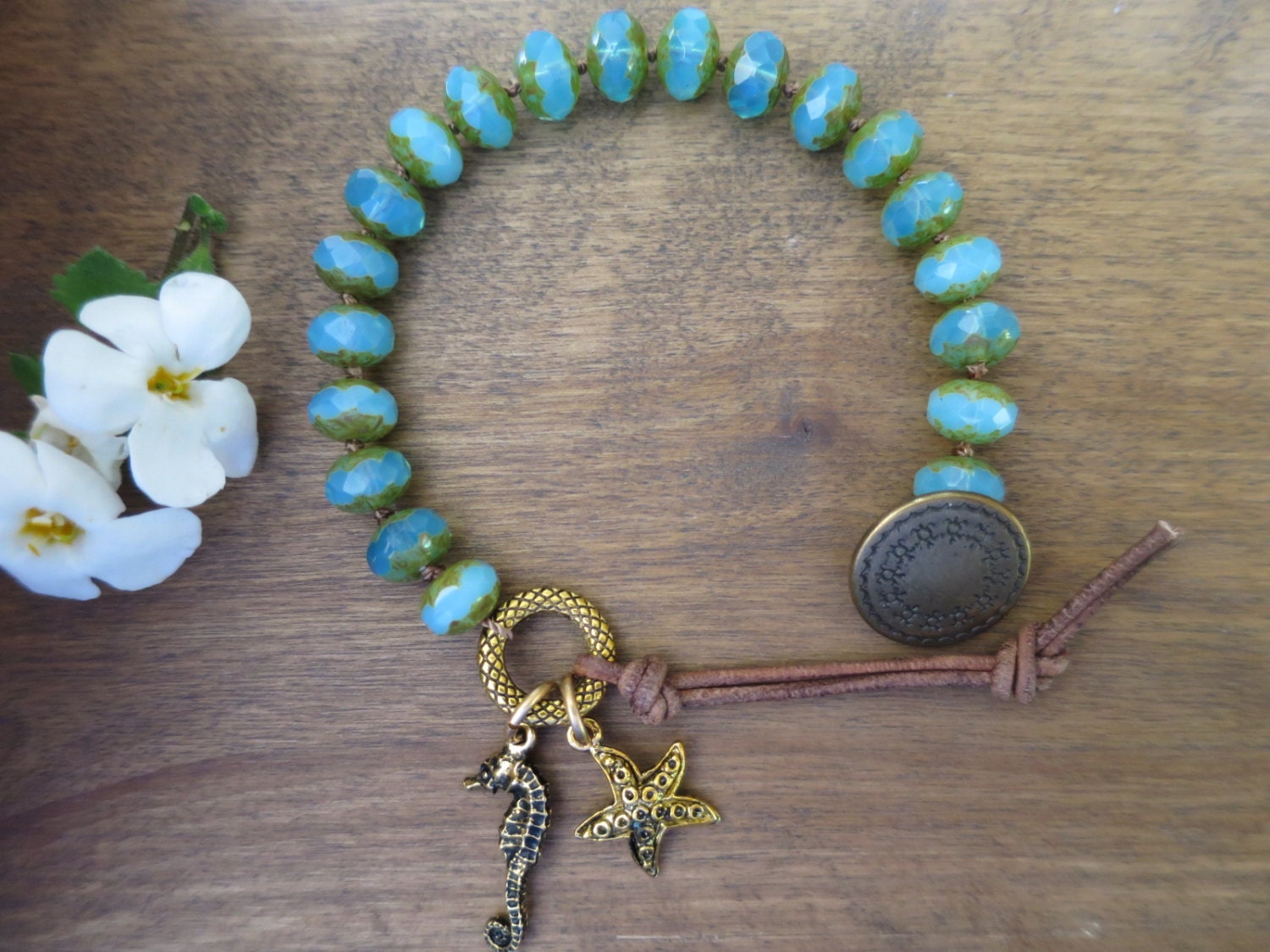 Gorgeous Opaque and Transparent Blue Bracelet Premium Faceted - Etsy