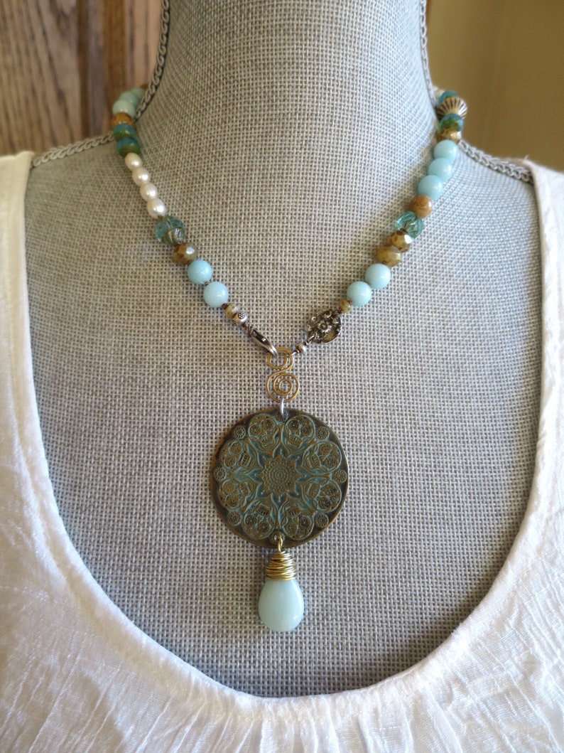 Artisan Bronze Sugar Skulls Necklace, Hand Antiqued, Bohemian Chic ...