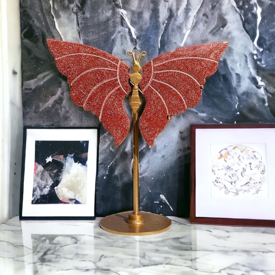 Red Butterfly Crystal Wings Grounding Crystal Red Jasper Carving ...