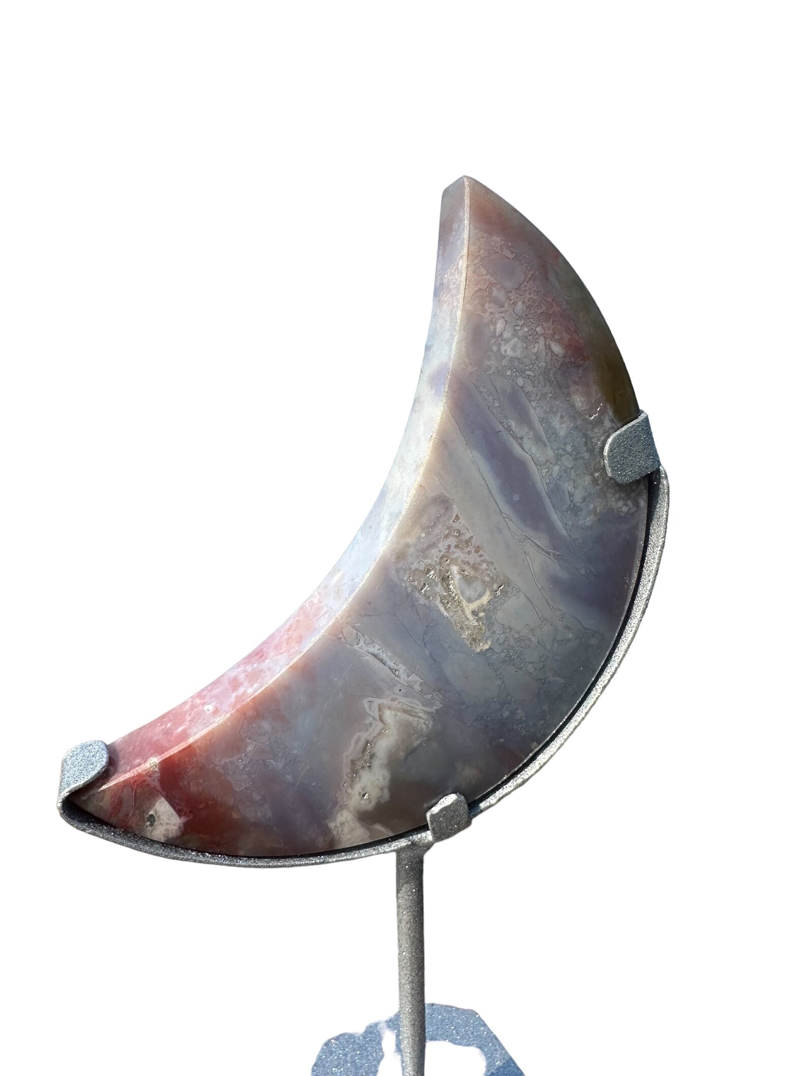 Crystal Crescent Moon Carving Purple Crystal Moon Carving Celestial ...