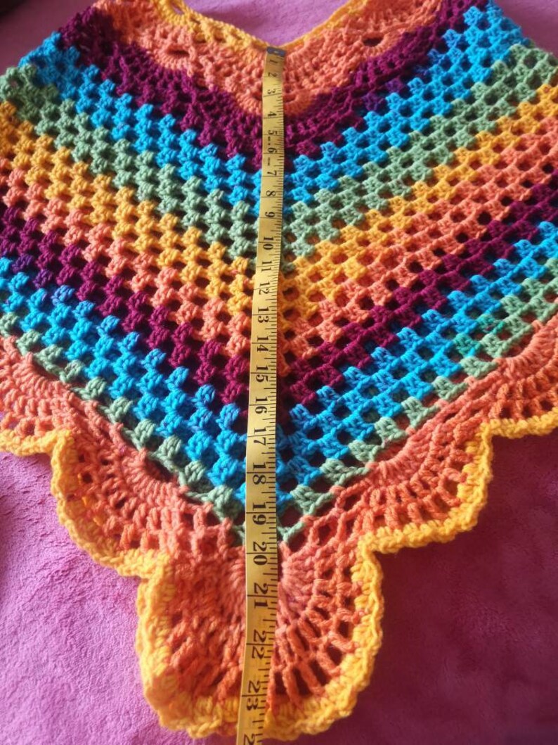 Crochet Multicolored Poncho - Etsy